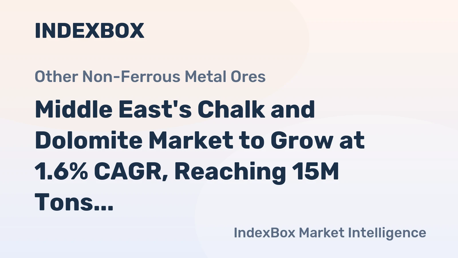 Middle East's Chalk and Dolomite Market to Grow at 1.6% CAGR, Reaching 15M Tons by 2035