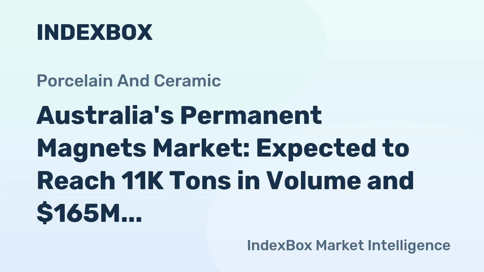 Australia's Permanent Magnets Market: Expected to Reach 11K Tons in Volume and $165M in Value by 2035