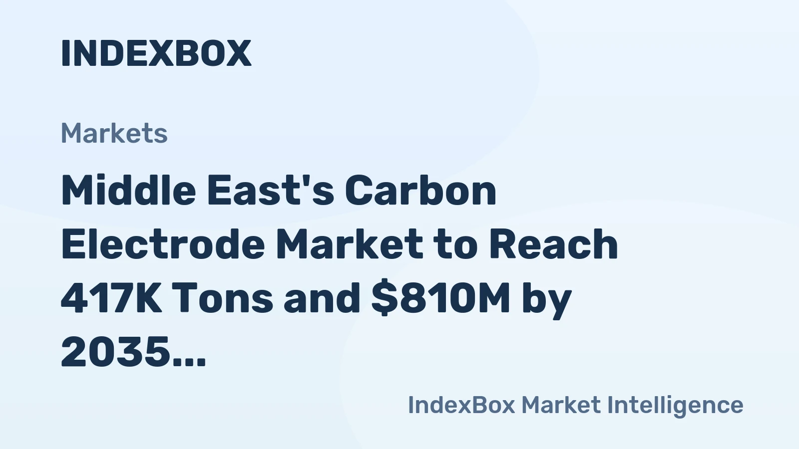 Middle East's Carbon Electrode Market to Reach 417K Tons and $810M by 2035