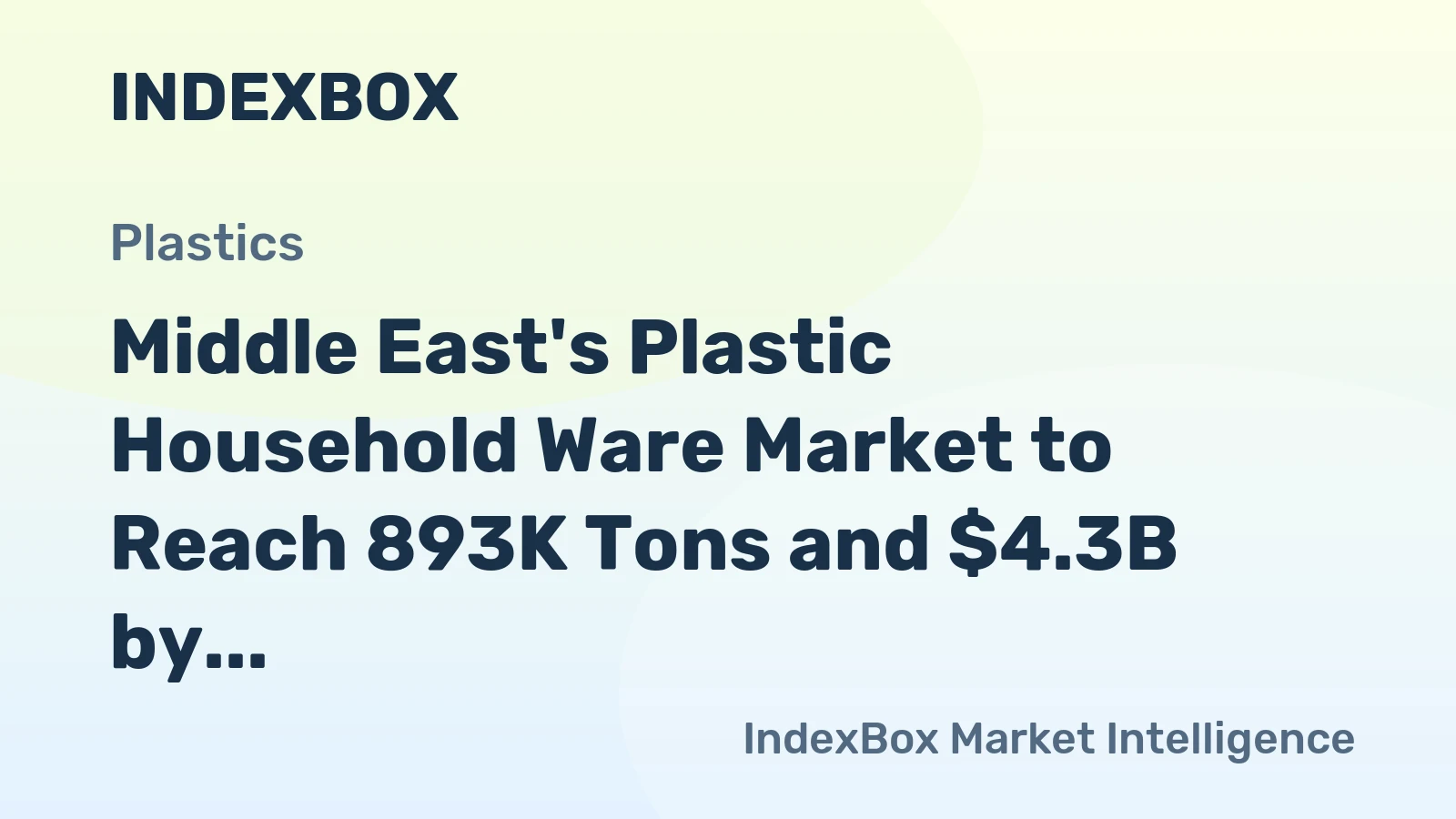 Middle East's Plastic Household Ware Market to Reach 893K Tons and $4.3B by 2035