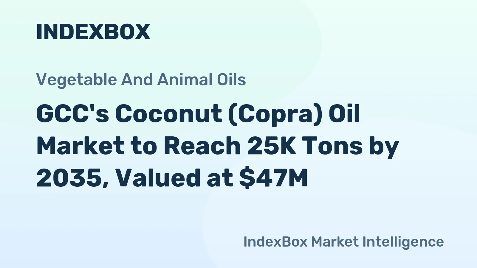 GCC's Coconut (Copra) Oil Market to Reach 25K Tons by 2035, Valued at $47M