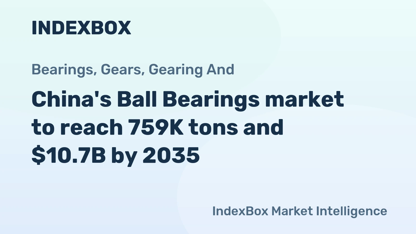 China's Ball Bearings market to reach 759K tons and $10.7B by 2035