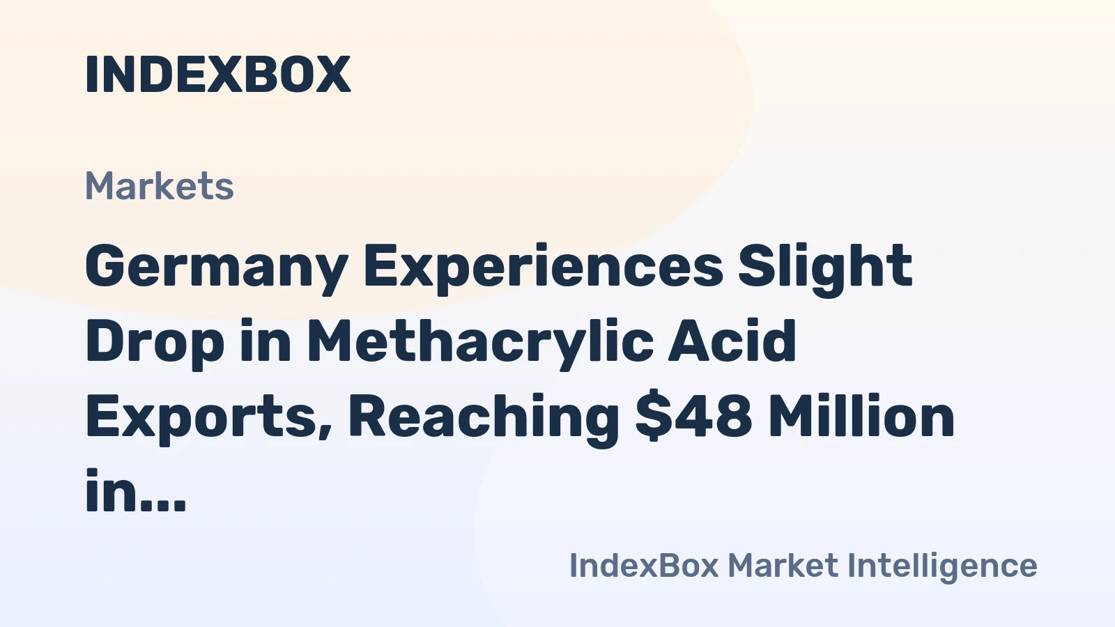 Germany Experiences Slight Drop in Methacrylic Acid Exports, Reaching $48 Million in 2024