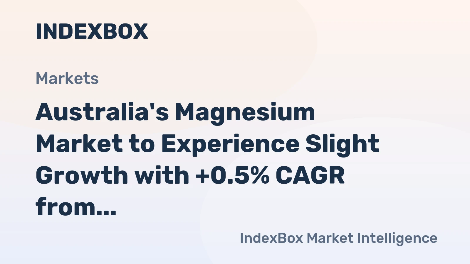 Australia's Magnesium Market to Experience Slight Growth with +0.5% CAGR from 2024 to 2035