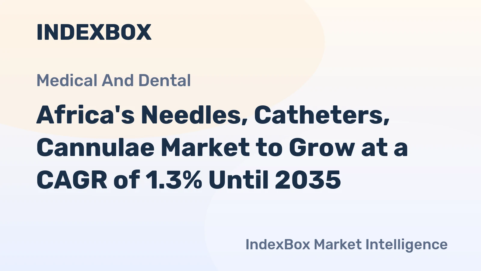 Africa's Needles, Catheters, Cannulae Market to Grow at a CAGR of 1.3% Until 2035