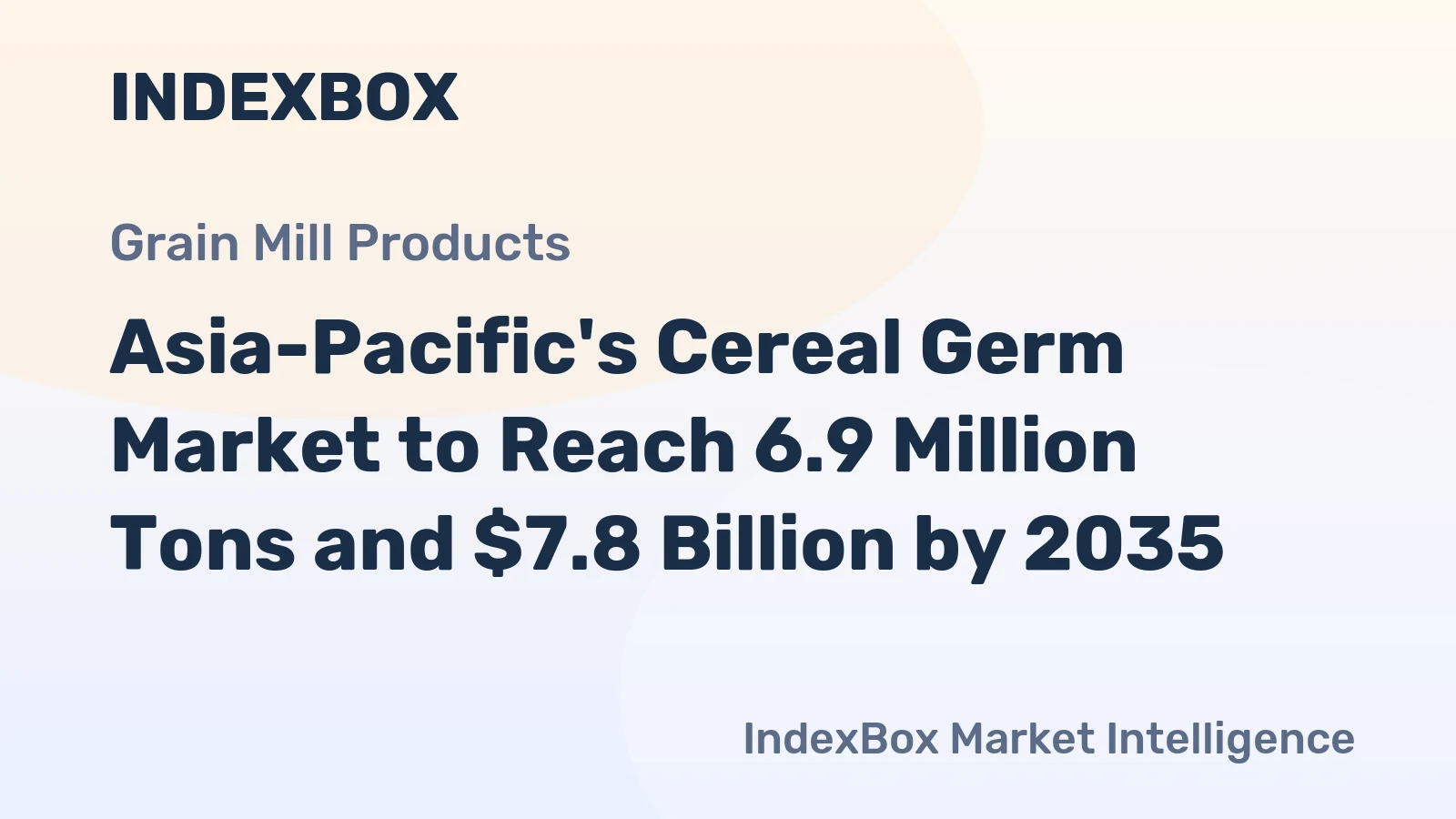 Asia-Pacific's Cereal Germ Market to Reach 6.9 Million Tons and $7.8 Billion by 2035