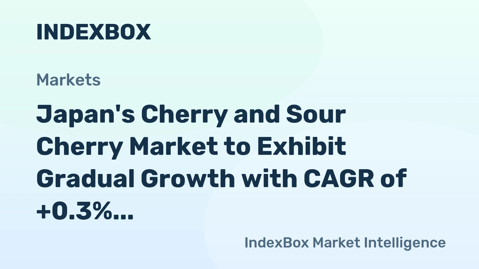 Japan's Cherry and Sour Cherry Market to Exhibit Gradual Growth with CAGR of +0.3% in Volume and +1.9% in Value from 2024 to 2035