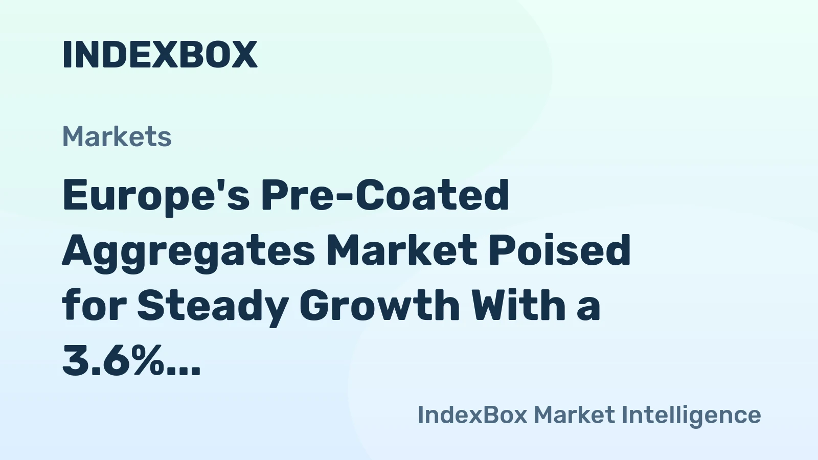 Europe's Pre-Coated Aggregates Market Poised for Steady Growth With a 3.6% CAGR in Value Through 2035