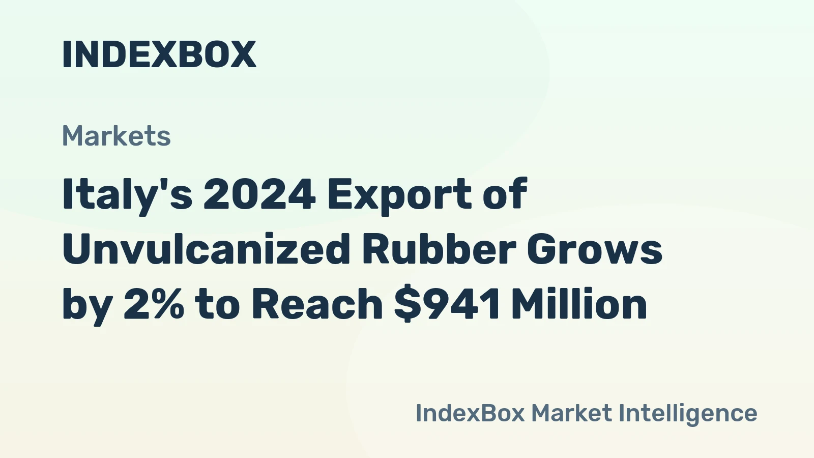 Italy's 2024 Export of Unvulcanized Rubber Grows by 2% to Reach $941 Million