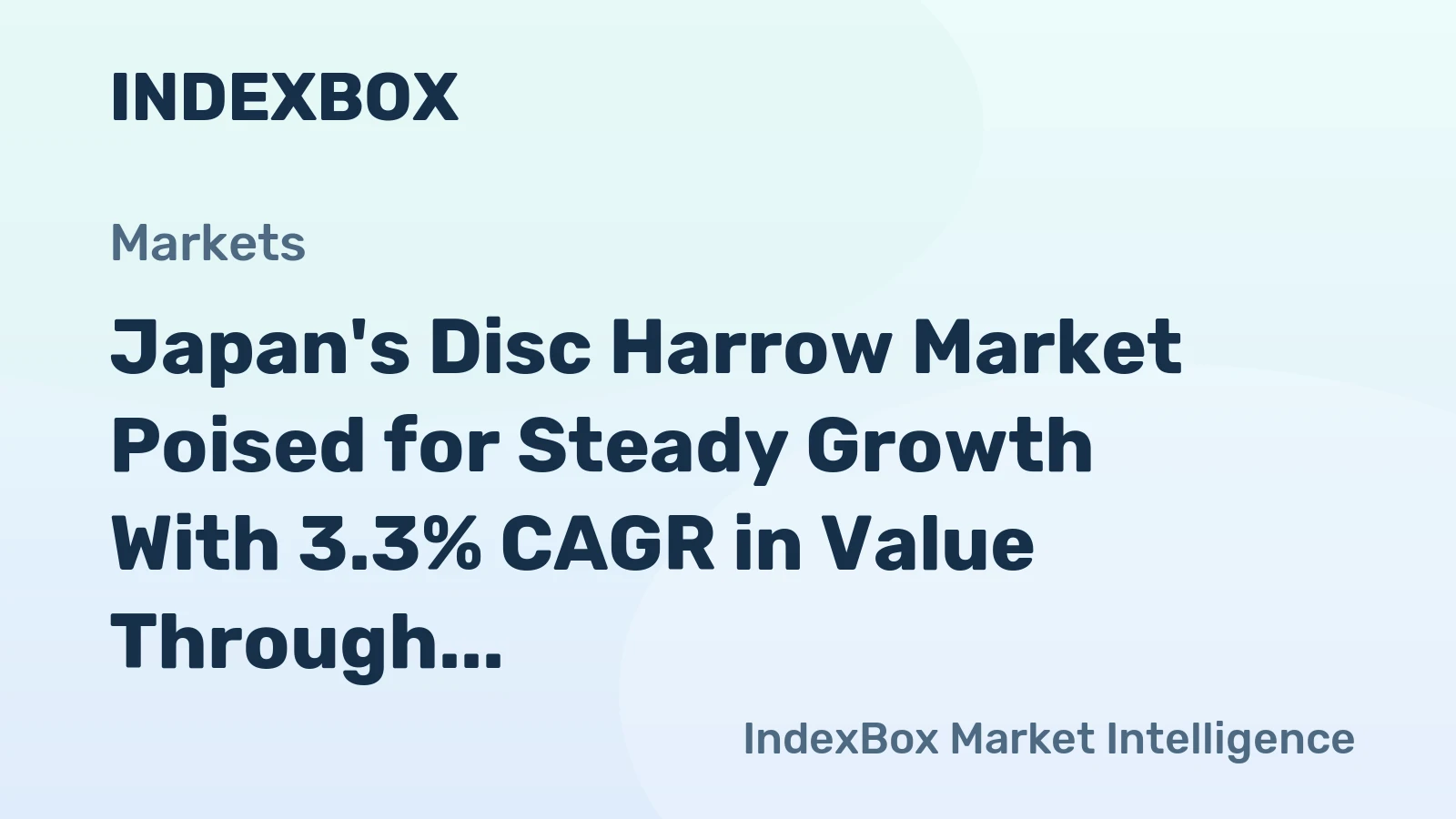 Japan's Disc Harrow Market Poised for Steady Growth With 3.3% CAGR in Value Through 2035