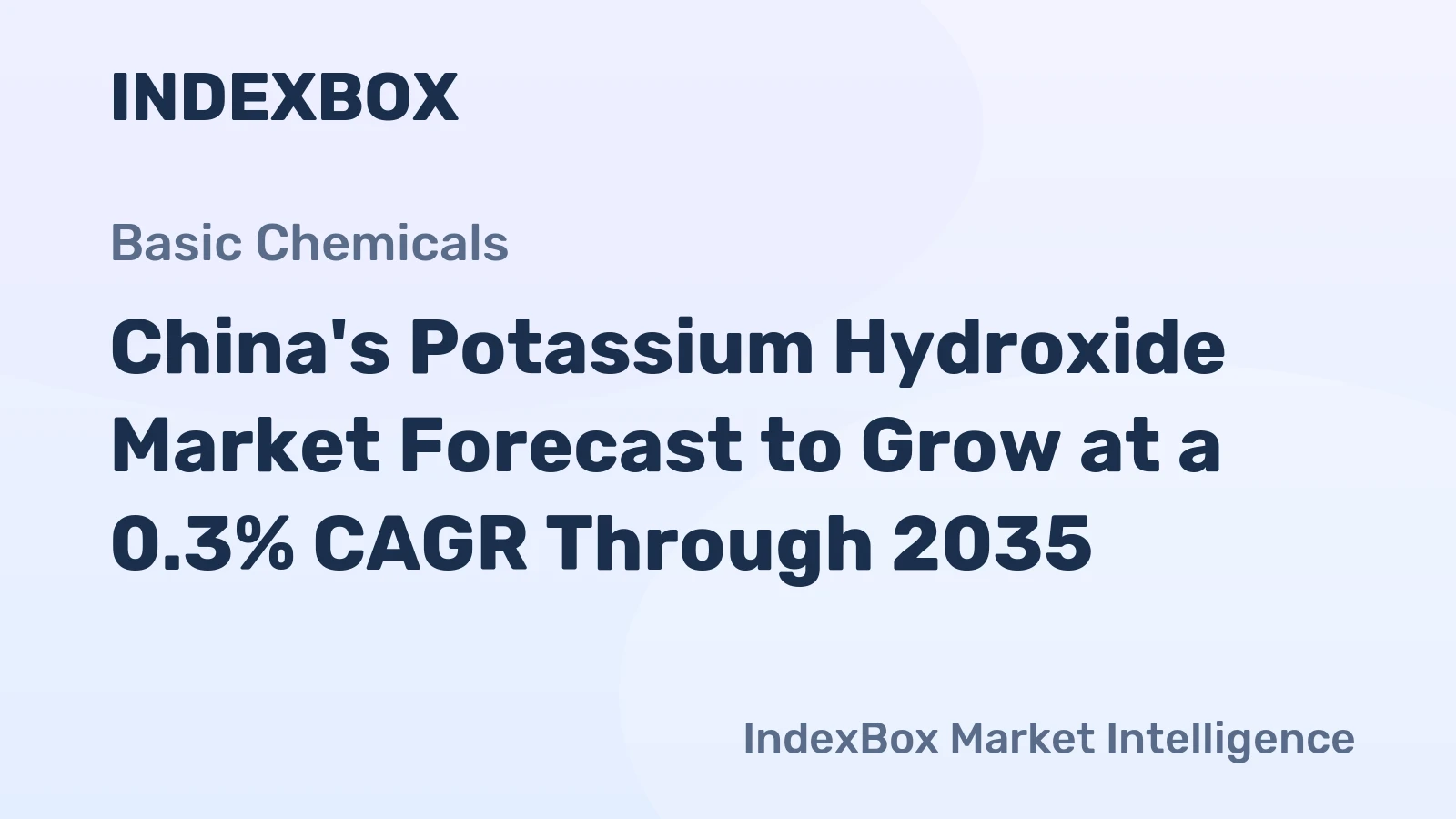 China's Potassium Hydroxide Market Forecast to Grow at a 0.3% CAGR Through 2035