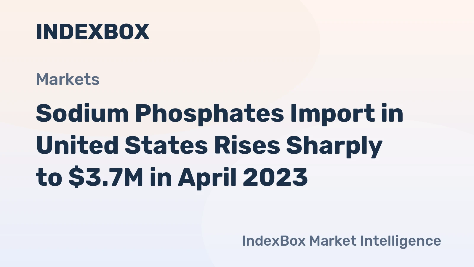 Sodium Phosphates Import in United States Rises Sharply to $3.7M in April 2023