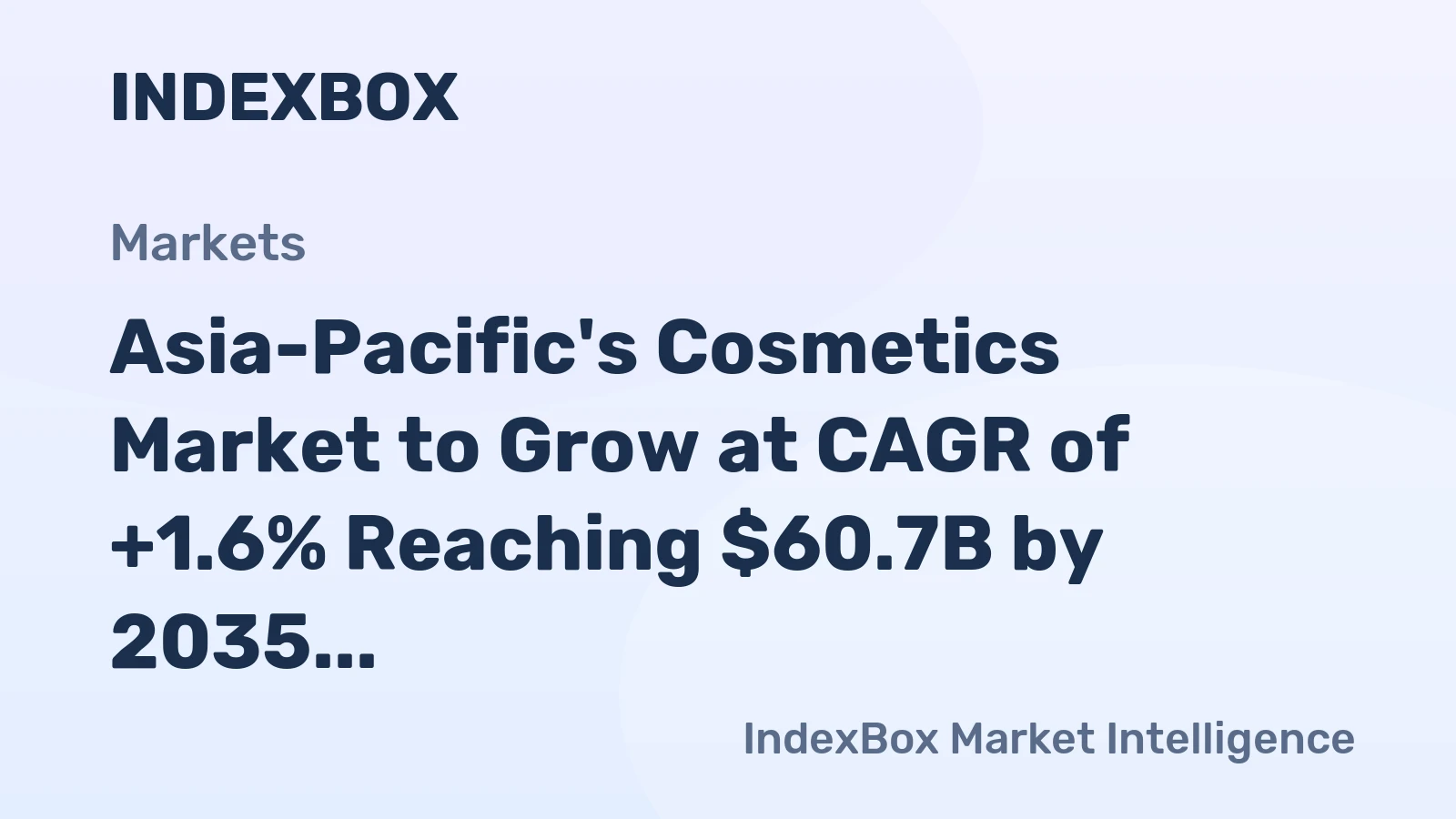 Asia-Pacific's Cosmetics Market to Grow at CAGR of +1.6% Reaching $60.7B by 2035