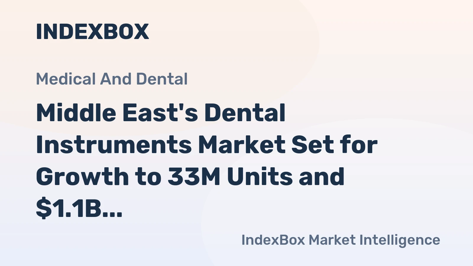 Middle East's Dental Instruments Market Set for Growth to 33M Units and $1.1B Value