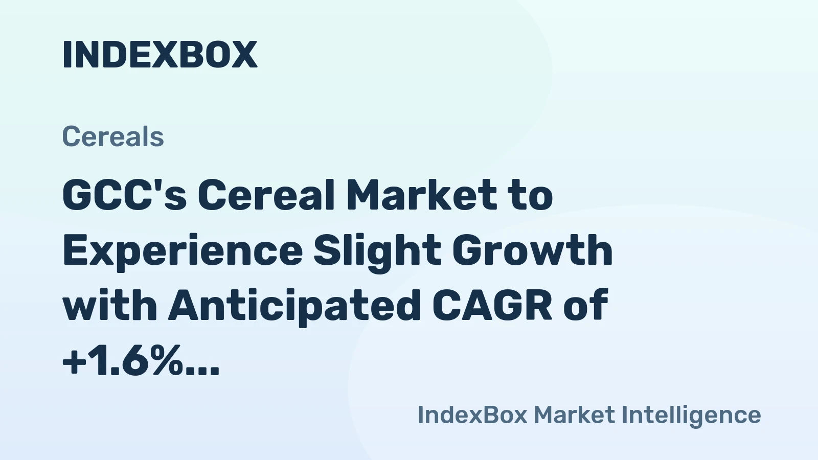 GCC's Cereal Market to Experience Slight Growth with Anticipated CAGR of +1.6% from 2024-2035