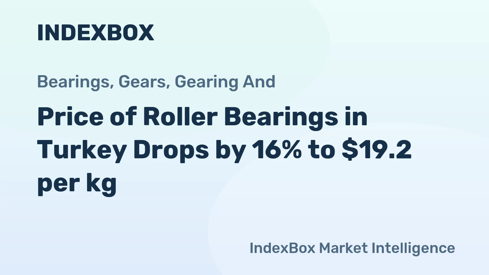 Price of Roller Bearings in Turkey Drops by 16% to $19.2 per kg
