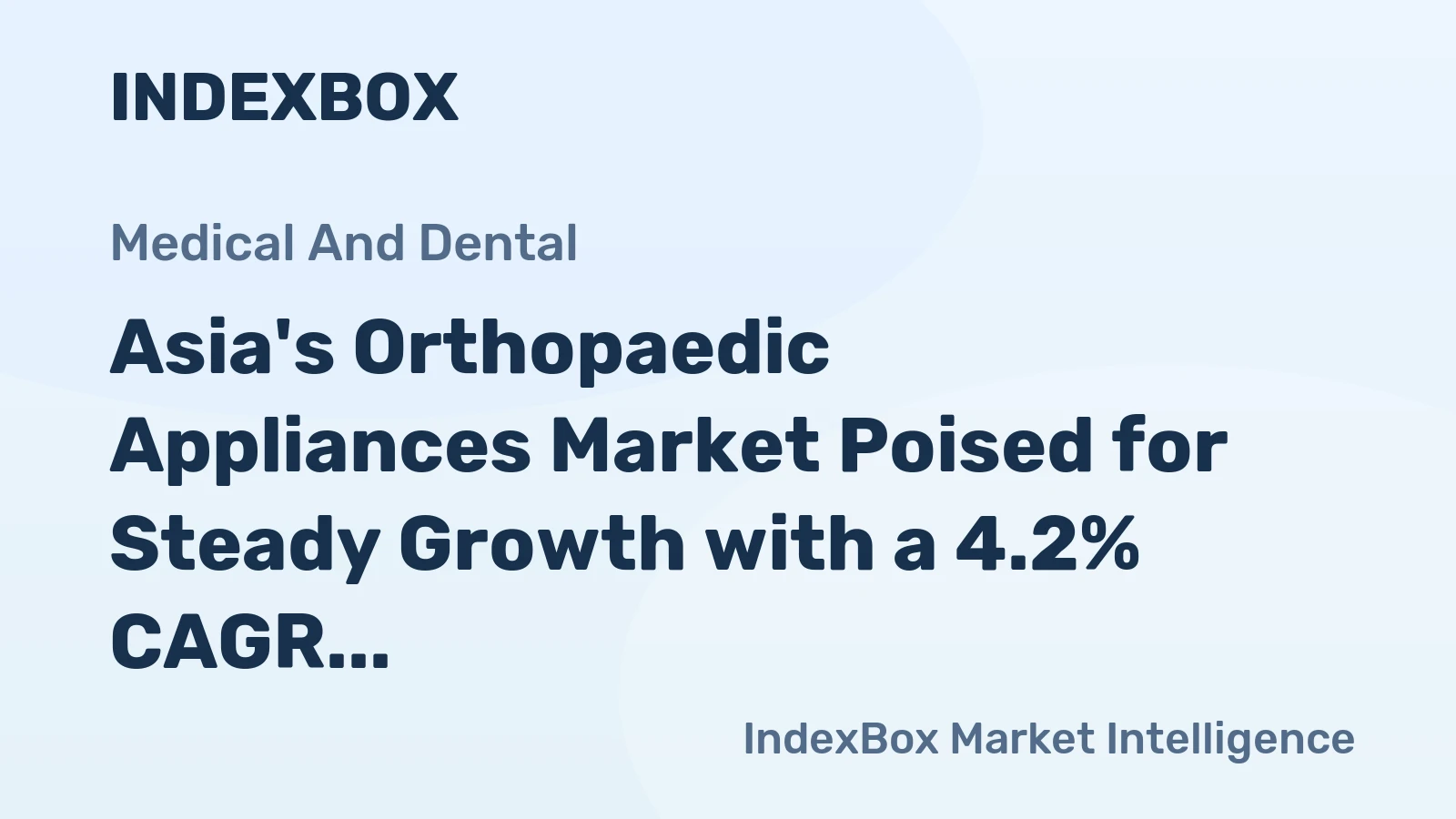 Asia's Orthopaedic Appliances Market Poised for Steady Growth with a 4.2% CAGR