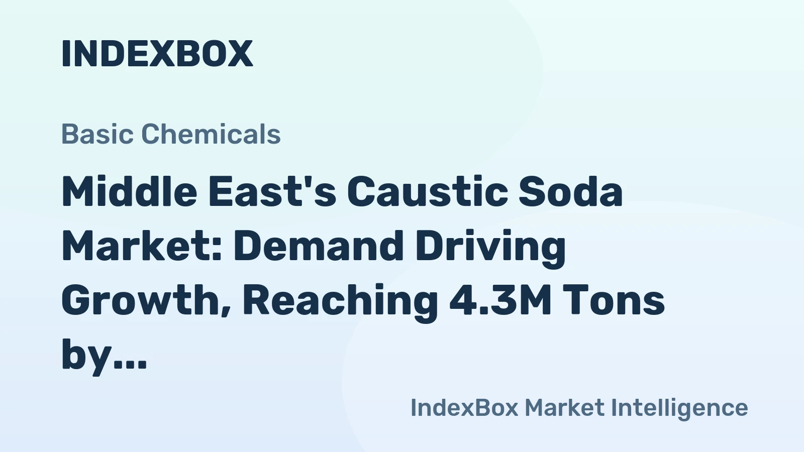 Middle East's Caustic Soda Market: Demand Driving Growth, Reaching 4.3M Tons by 2035