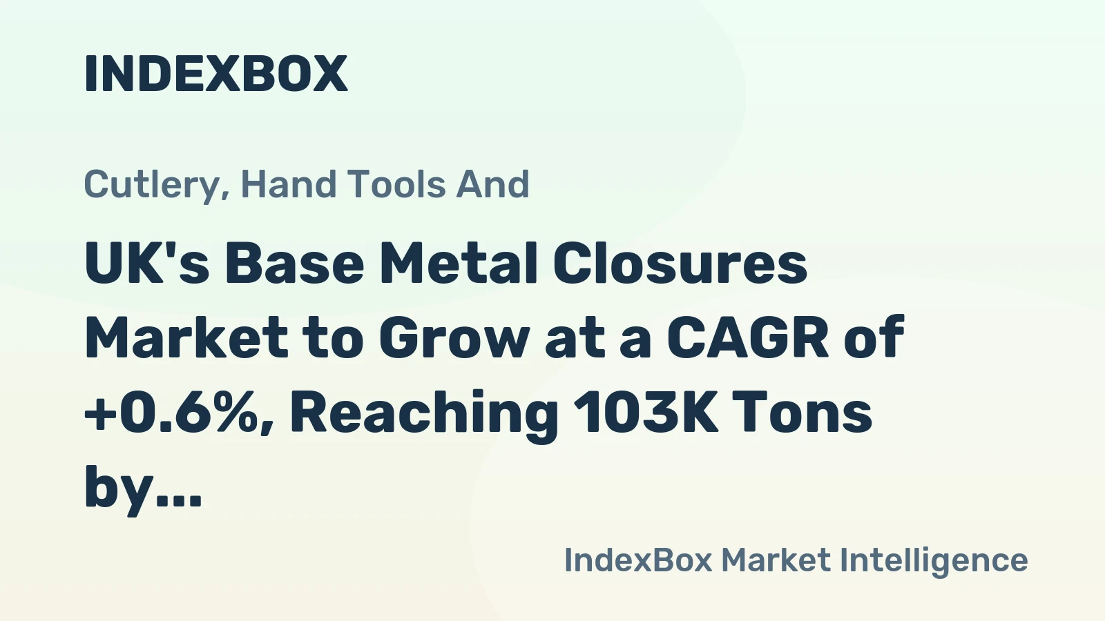 UK's Base Metal Closures Market to Grow at a CAGR of +0.6%, Reaching 103K Tons by 2035