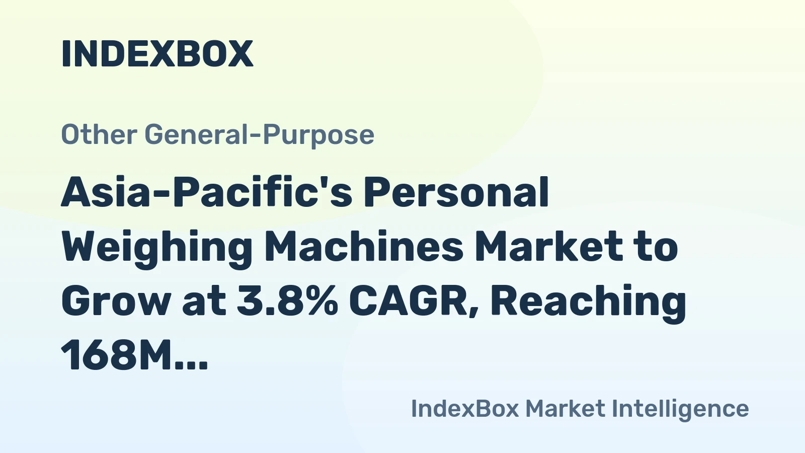 Asia-Pacific's Personal Weighing Machines Market to Grow at 3.8% CAGR, Reaching 168M Units by 2035