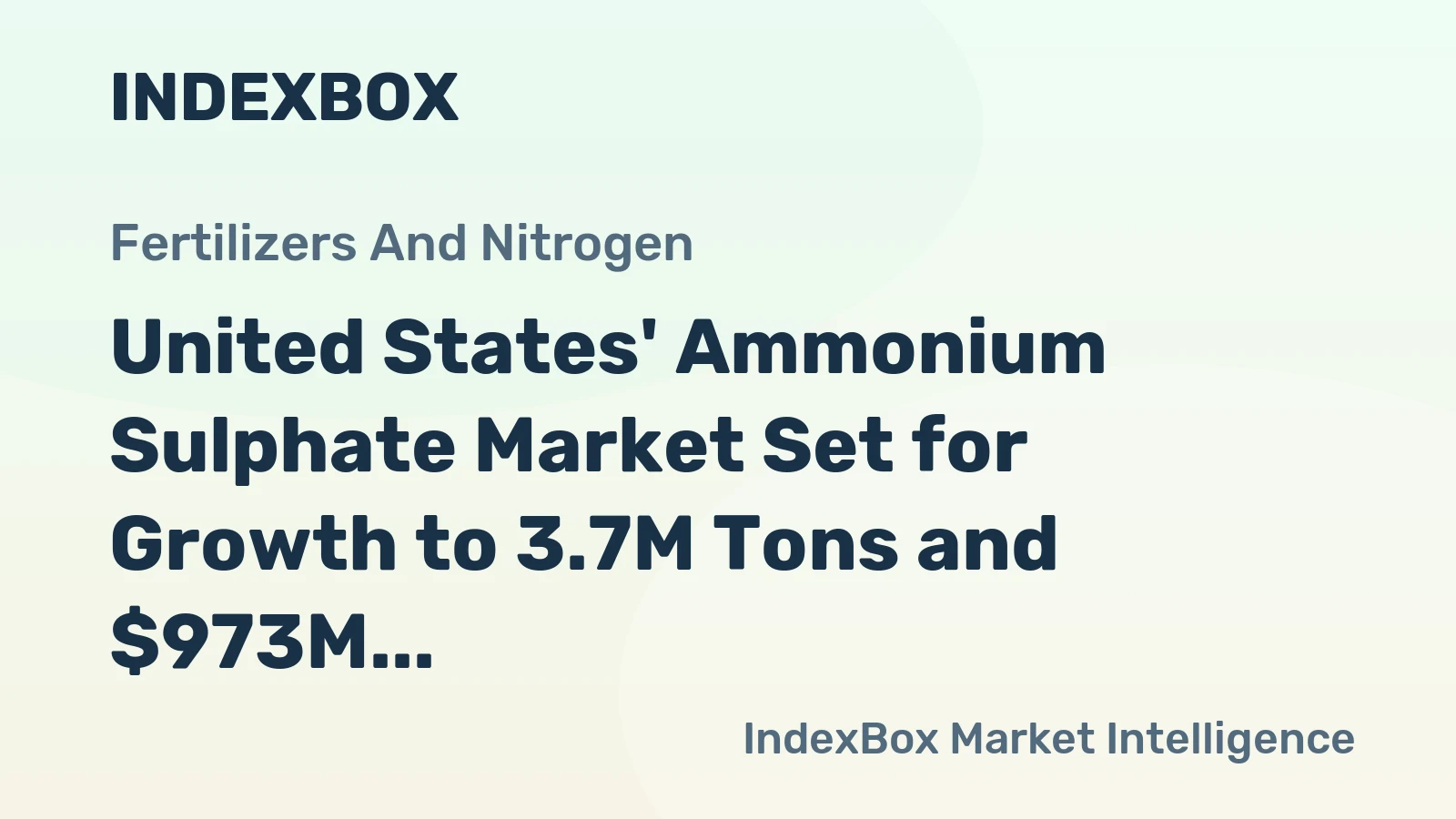 United States' Ammonium Sulphate Market Set for Growth to 3.7M Tons and $973M in Value