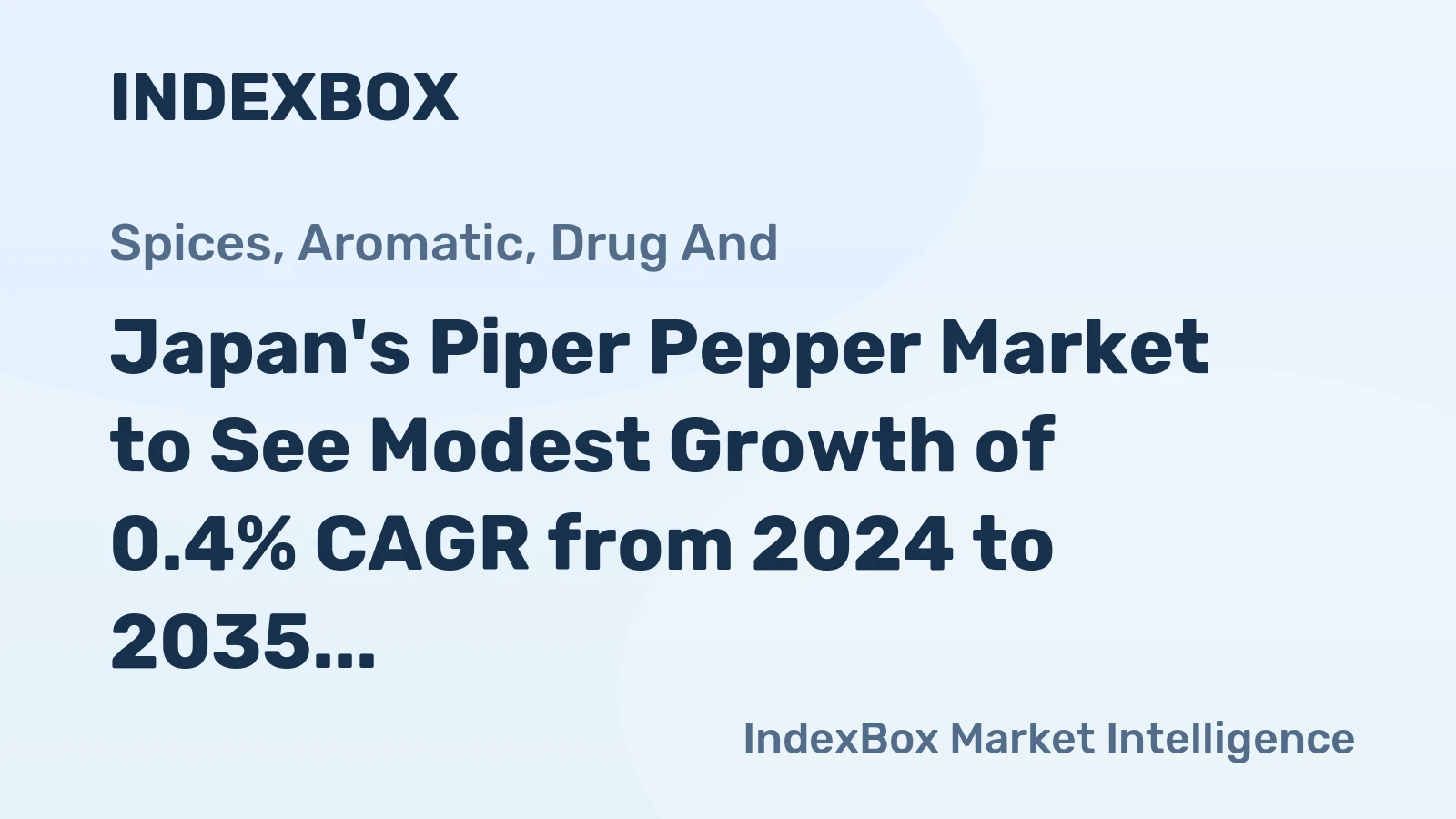 Japan's Piper Pepper Market to See Modest Growth of 0.4% CAGR from 2024 to 2035