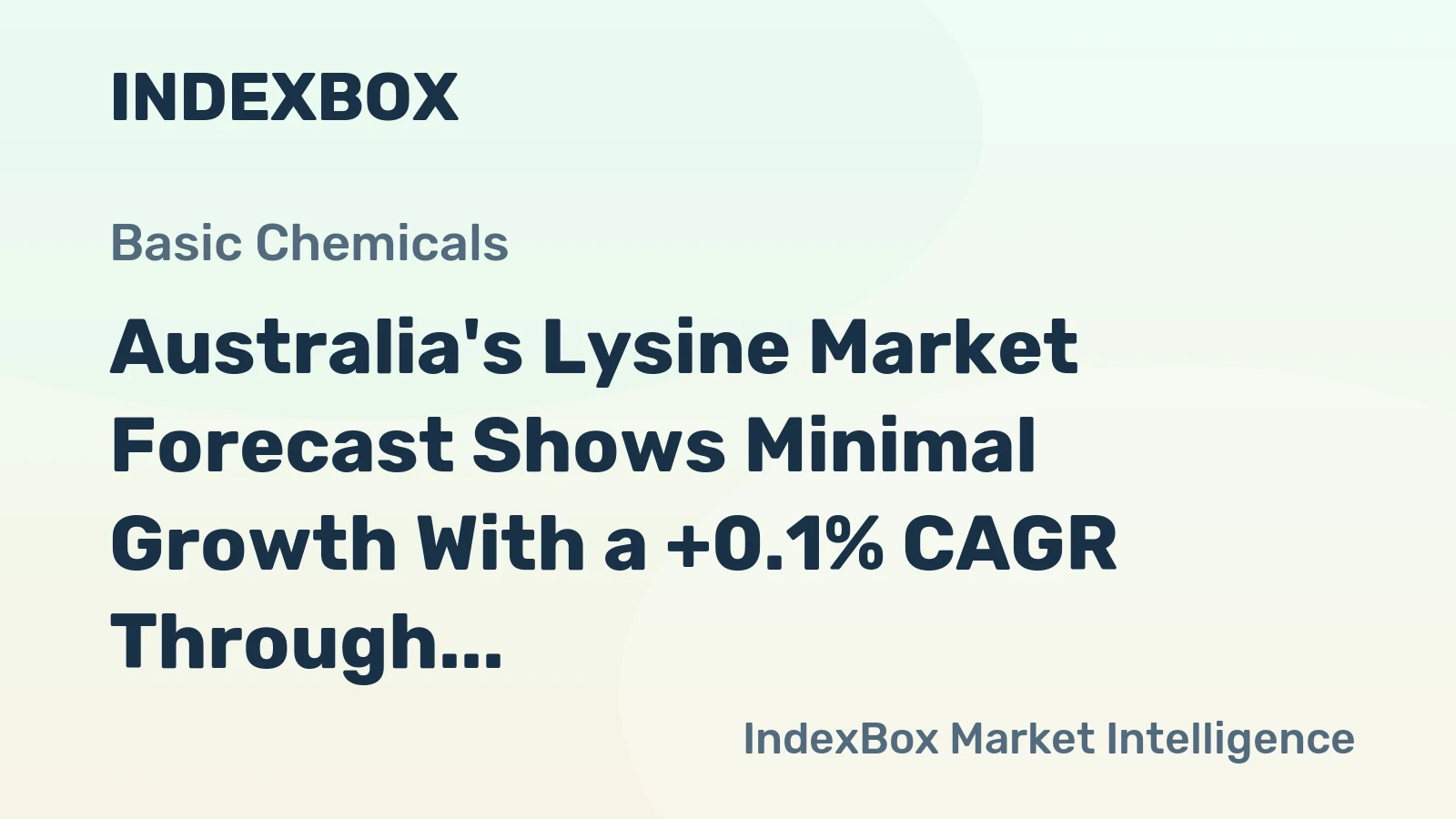 Australia's Lysine Market Forecast Shows Minimal Growth With a +0.1% CAGR Through 2035
