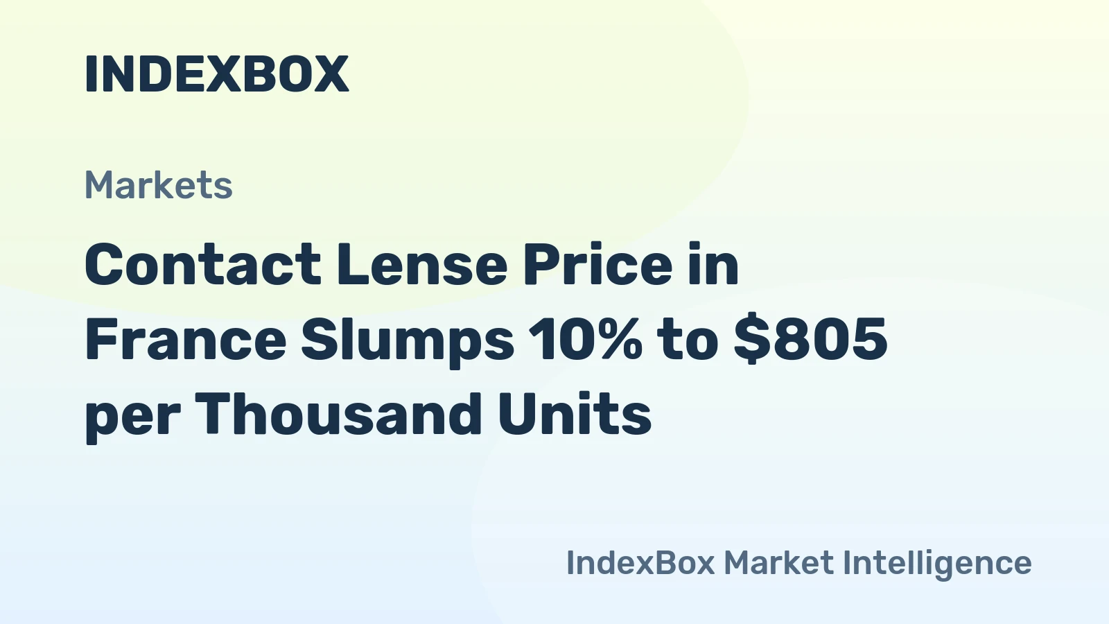 Contact Lense Price in France Slumps 10% to $805 per Thousand Units