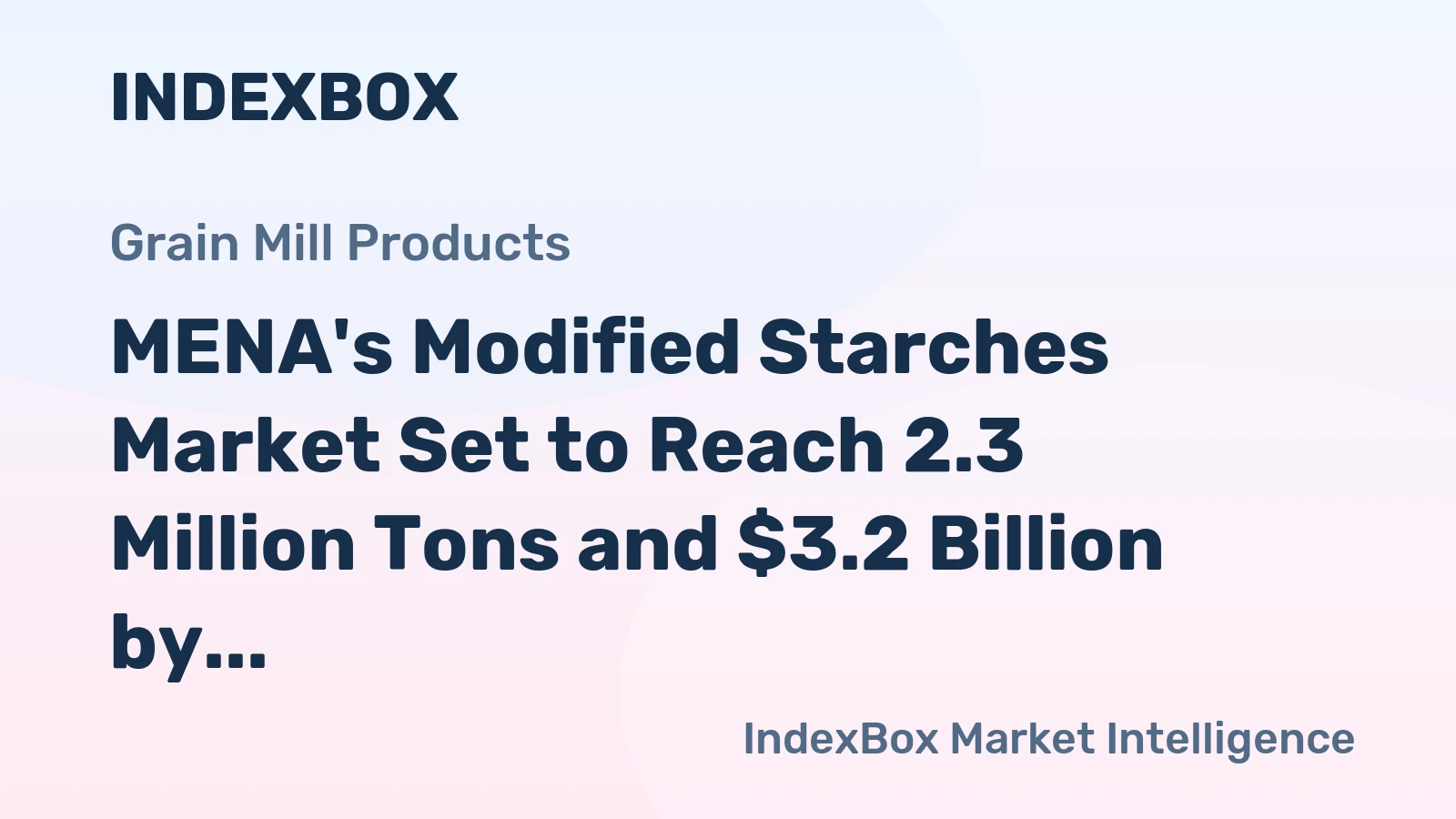 MENA's Modified Starches Market Set to Reach 2.3 Million Tons and $3.2 Billion by 2035