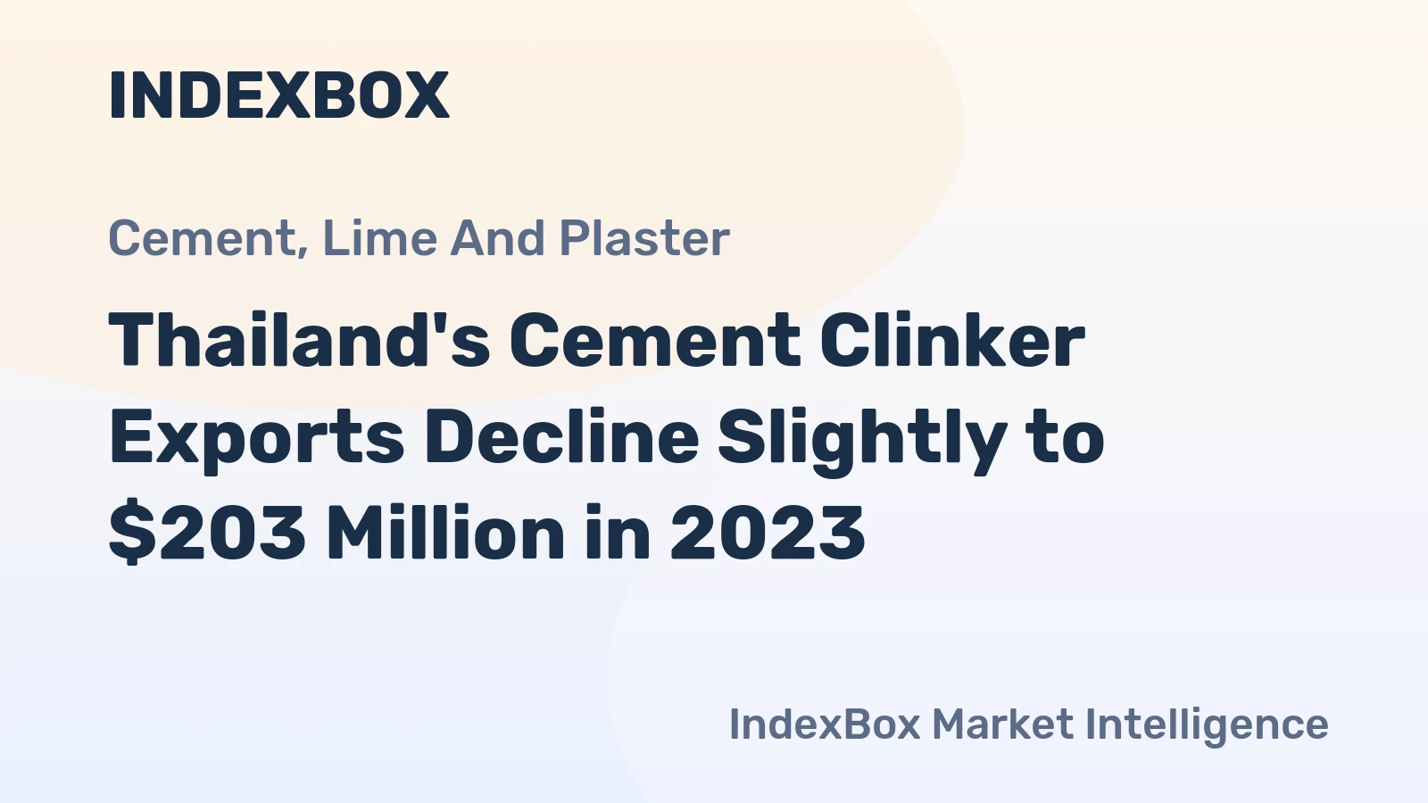 Thailand's Cement Clinker Exports Decline Slightly to $203 Million in 2023