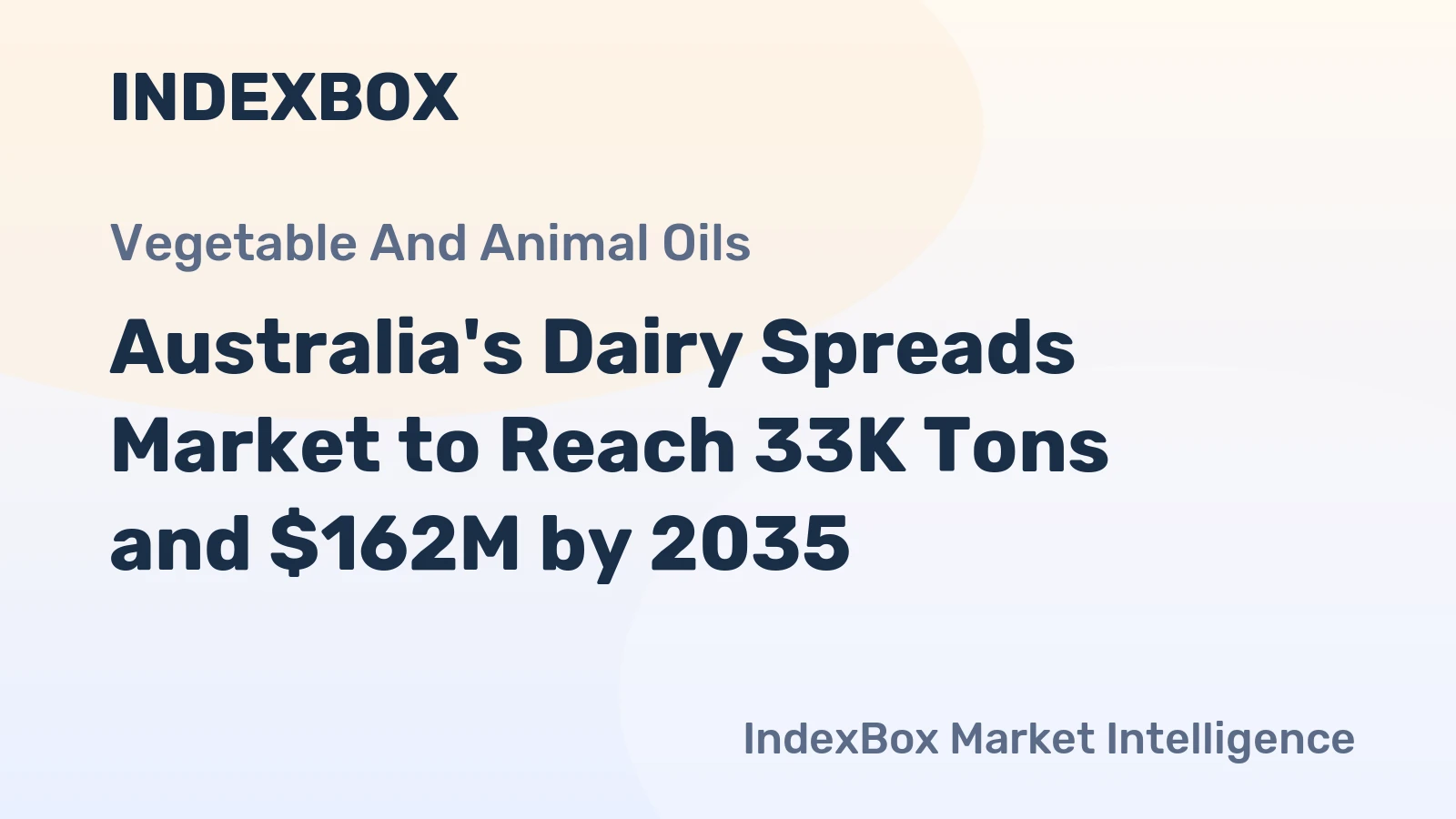 Australia's Dairy Spreads Market to Reach 33K Tons and $162M by 2035