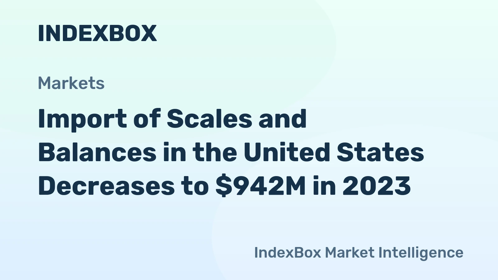 Import of Scales and Balances in the United States Decreases to $942M in 2023