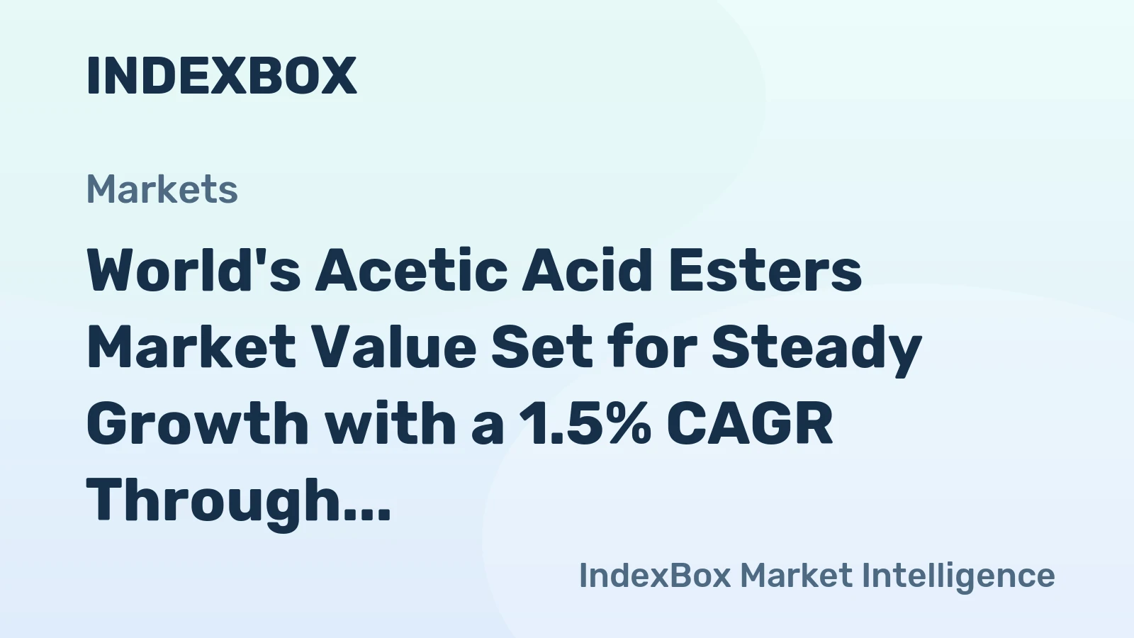 World's Acetic Acid Esters Market Value Set for Steady Growth with a 1.5% CAGR Through 2035