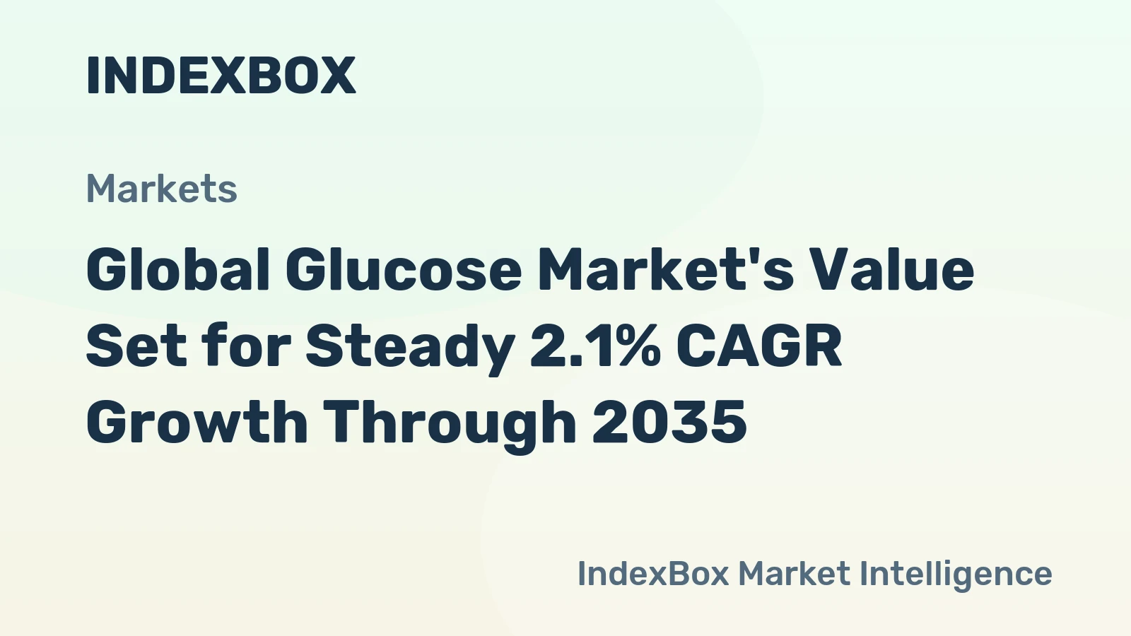 Global Glucose Market's Value Set for Steady 2.1% CAGR Growth Through 2035