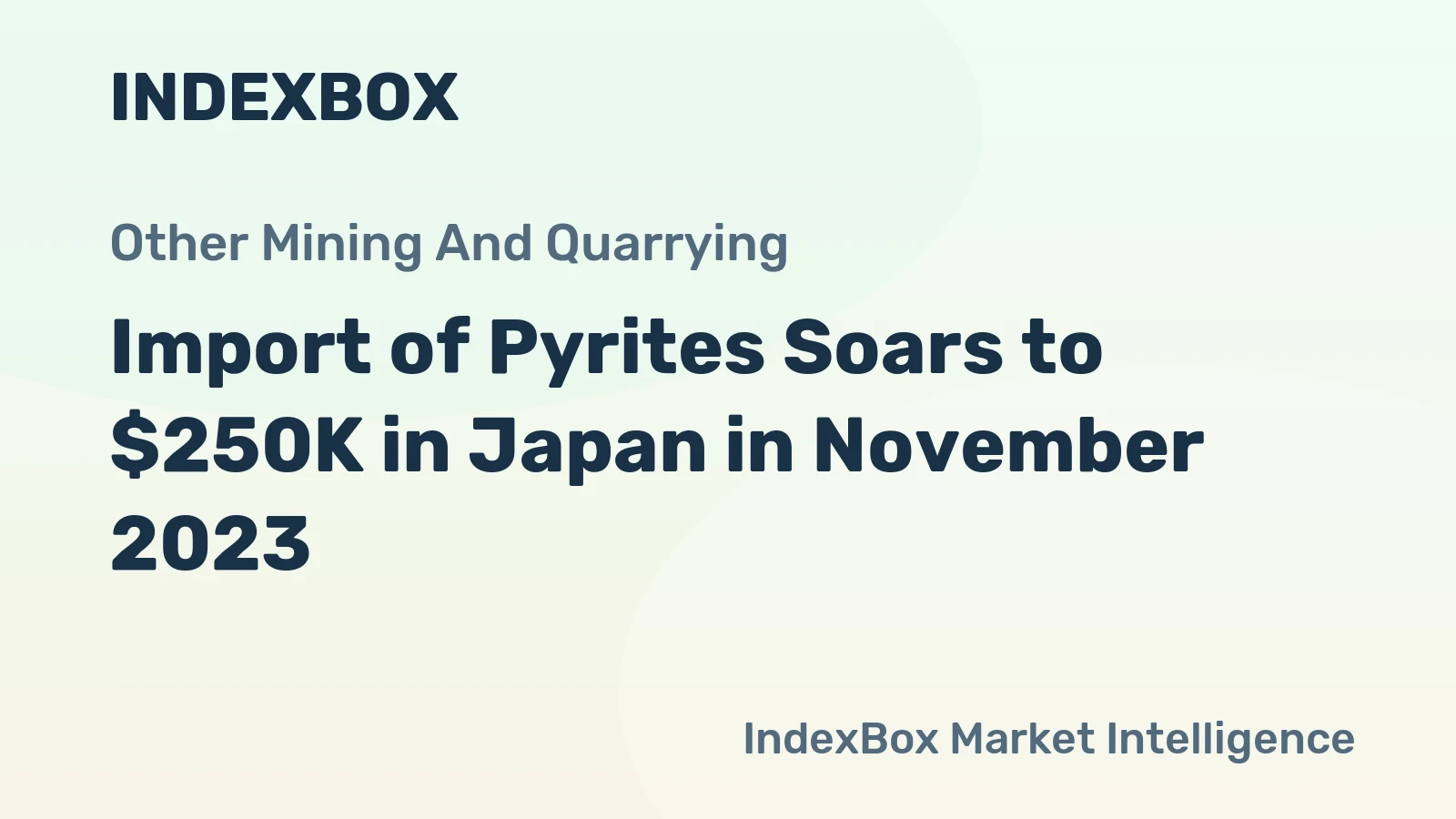 Import of Pyrites Soars to $250K in Japan in November 2023