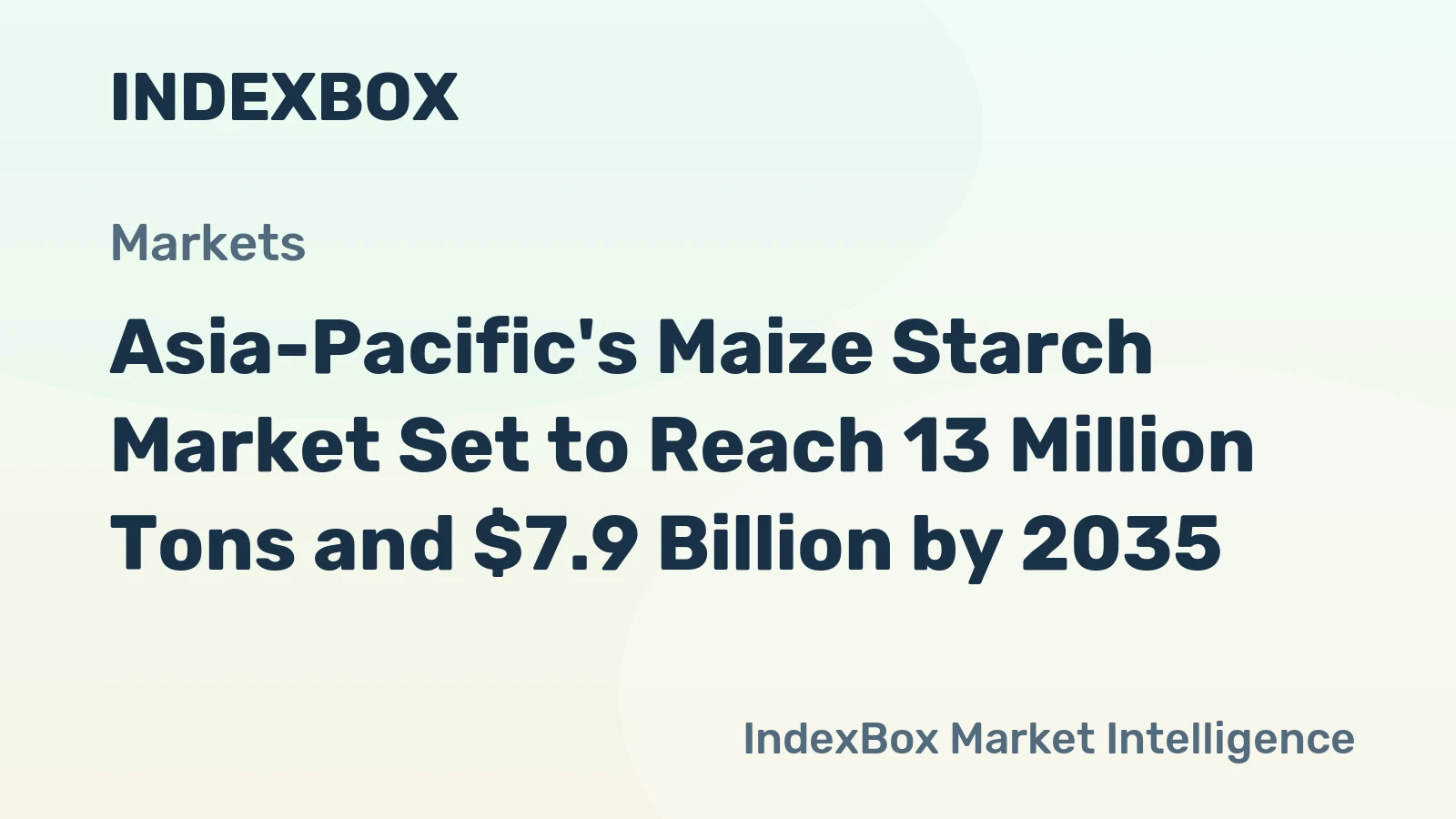 Asia-Pacific's Maize Starch Market Set to Reach 13 Million Tons and $7.9 Billion by 2035