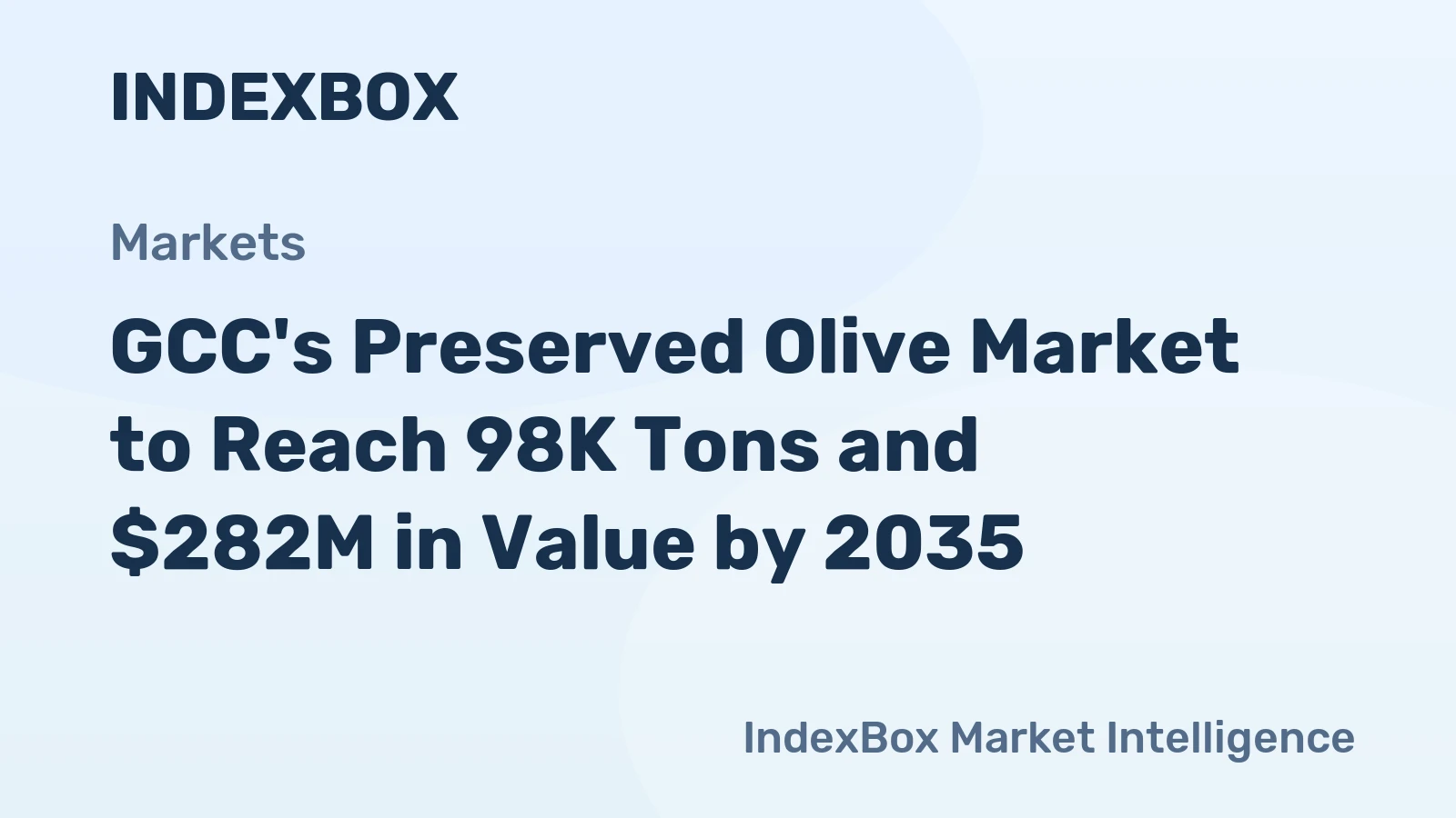 GCC's Preserved Olive Market to Reach 98K Tons and $282M in Value by 2035