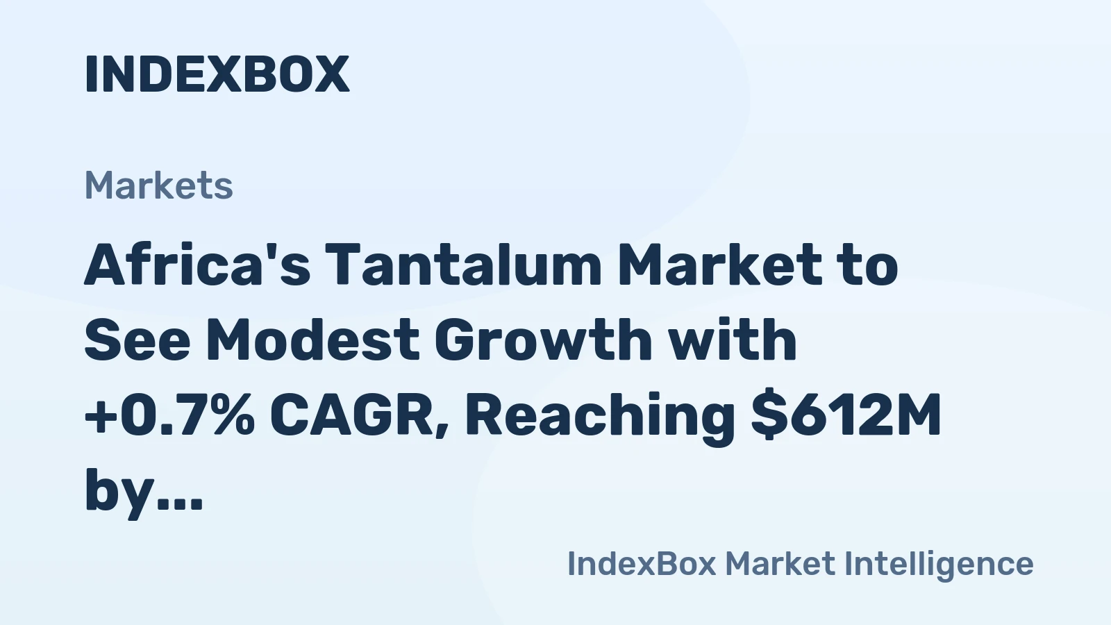 Africa's Tantalum Market to See Modest Growth with +0.7% CAGR, Reaching $612M by 2035