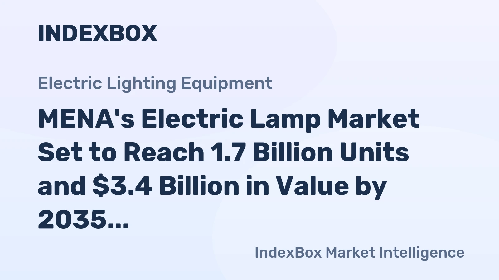 MENA's Electric Lamp Market Set to Reach 1.7 Billion Units and $3.4 Billion in Value by 2035