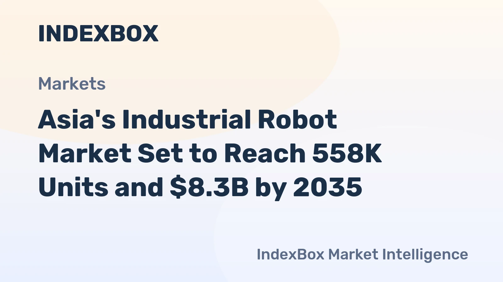 Asia's Industrial Robot Market Set to Reach 558K Units and $8.3B by 2035
