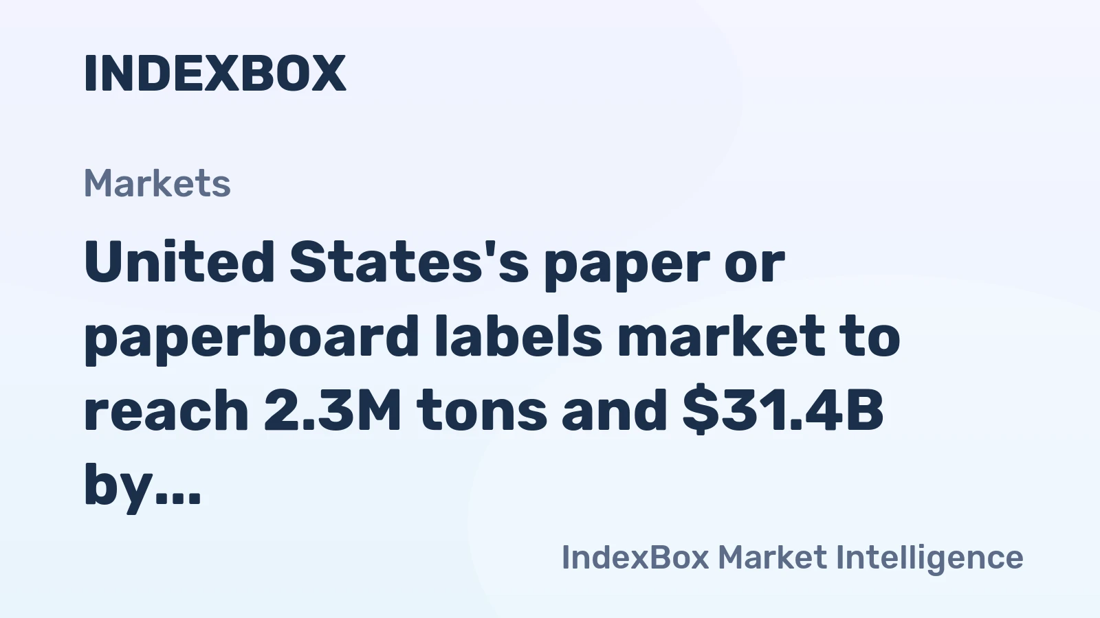 United States's paper or paperboard labels market to reach 2.3M tons and $31.4B by 2035, driven by increasing demand