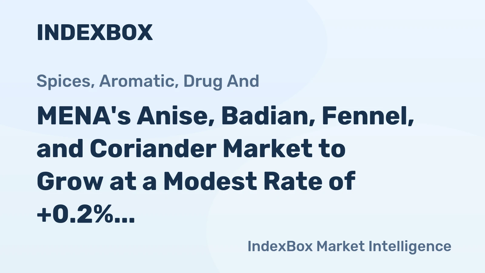 MENA's Anise, Badian, Fennel, and Coriander Market to Grow at a Modest Rate of +0.2% CAGR in Volume and +0.5% CAGR in Value by 2035