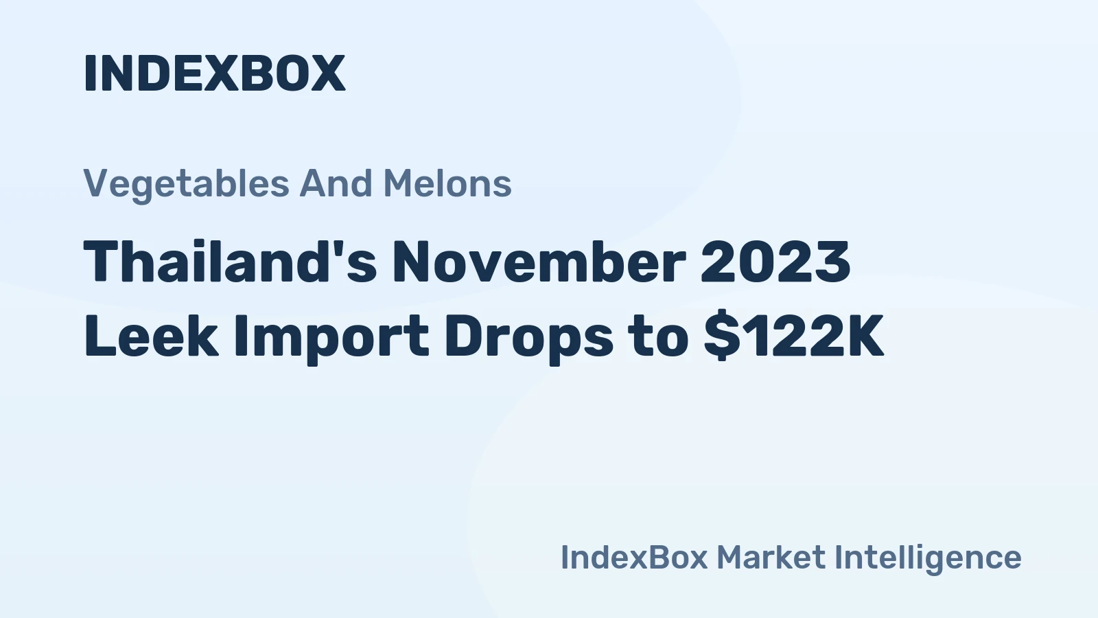 Thailand's November 2023 Leek Import Drops to $122K
