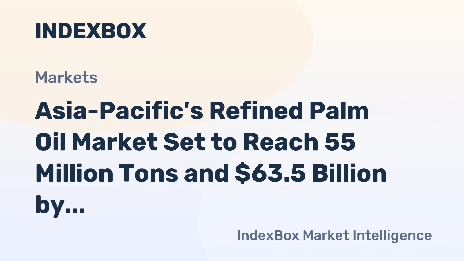 Asia-Pacific's Refined Palm Oil Market Set to Reach 55 Million Tons and $63.5 Billion by 2035