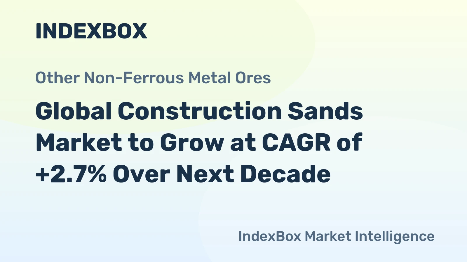 Global Construction Sands Market to Grow at CAGR of +2.7% Over Next Decade