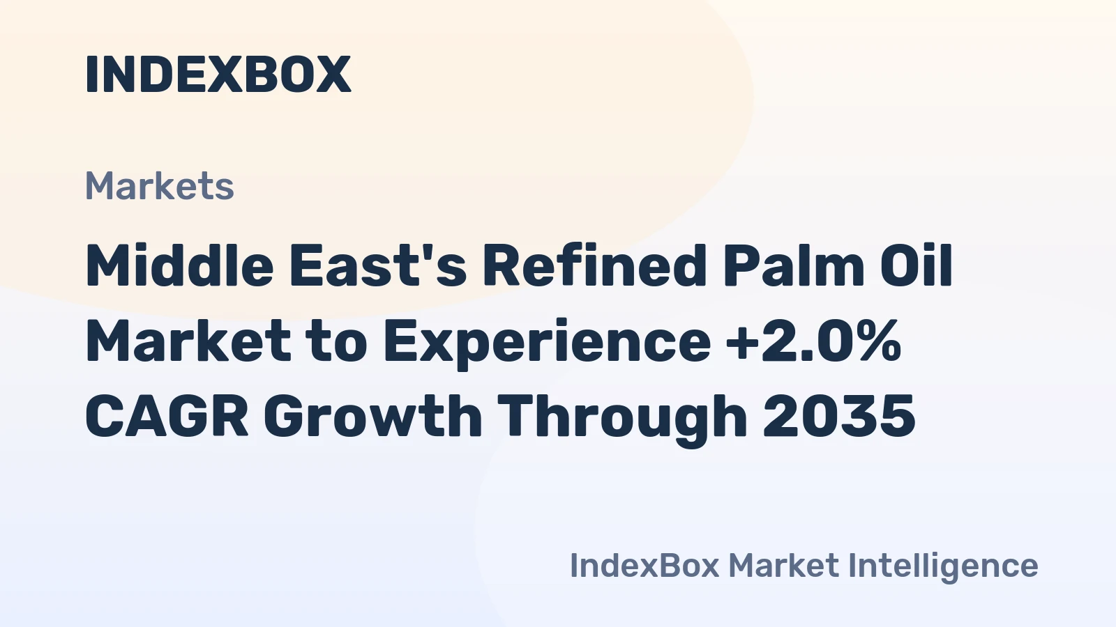 Middle East's Refined Palm Oil Market to Experience +2.0% CAGR Growth Through 2035