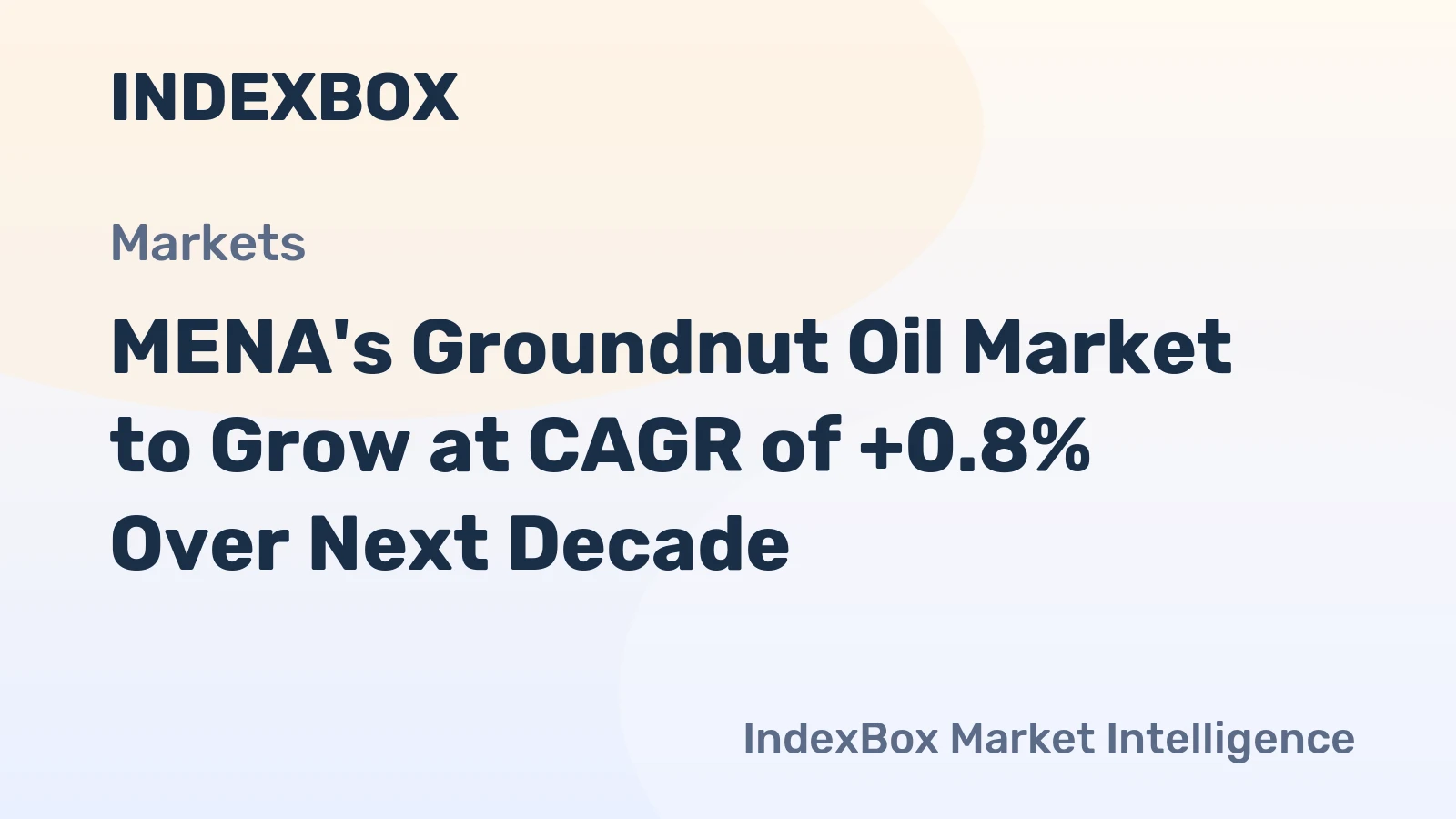MENA's Groundnut Oil Market to Grow at CAGR of +0.8% Over Next Decade