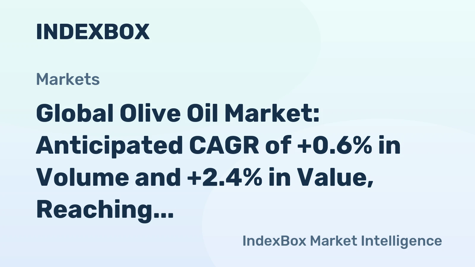 Global Olive Oil Market: Anticipated CAGR of +0.6% in Volume and +2.4% in Value, Reaching 4.2M Tons and $22.8B by 2035