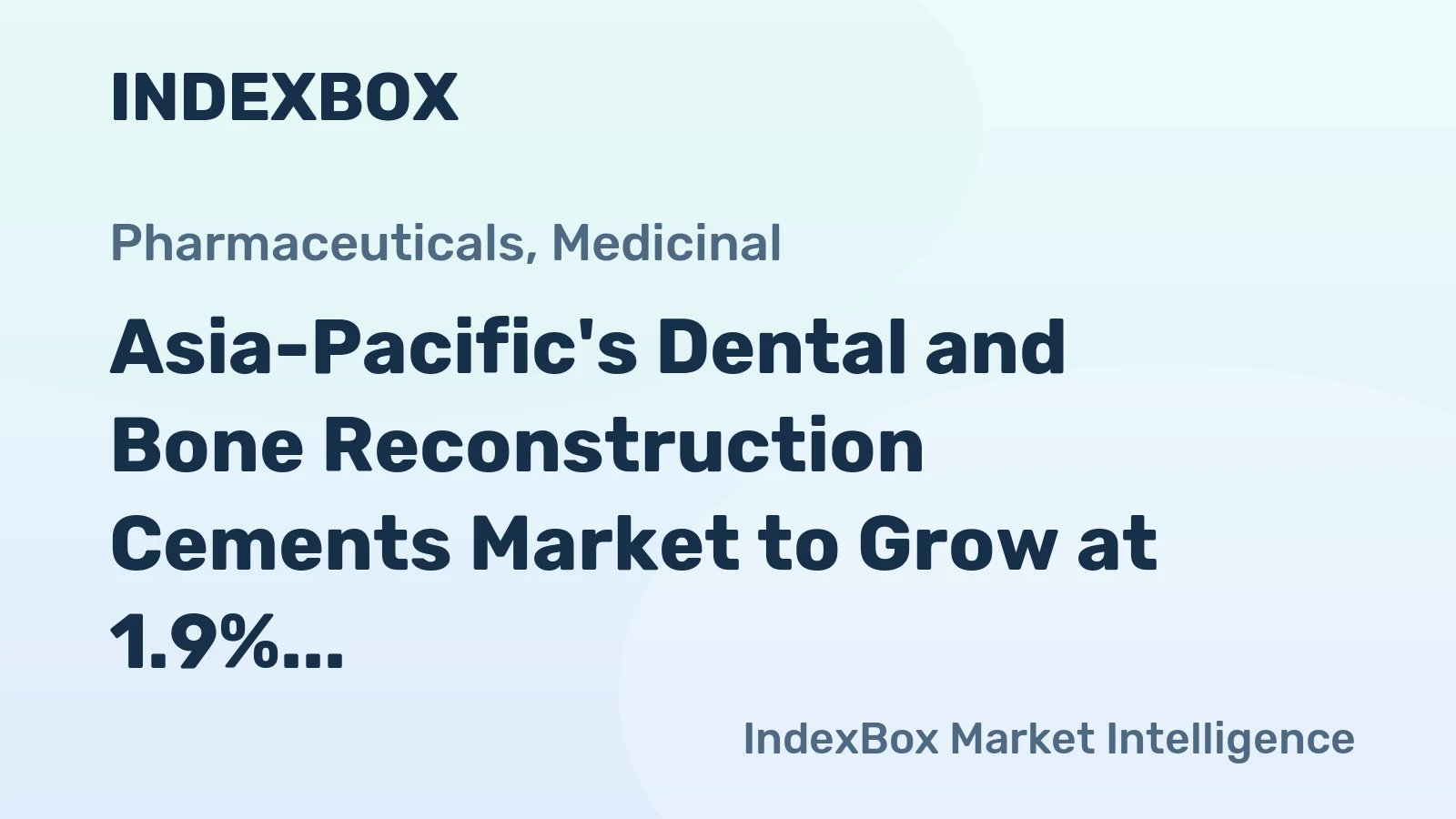 Asia-Pacific's Dental and Bone Reconstruction Cements Market to Grow at 1.9% CAGR to Reach $2B by 2035