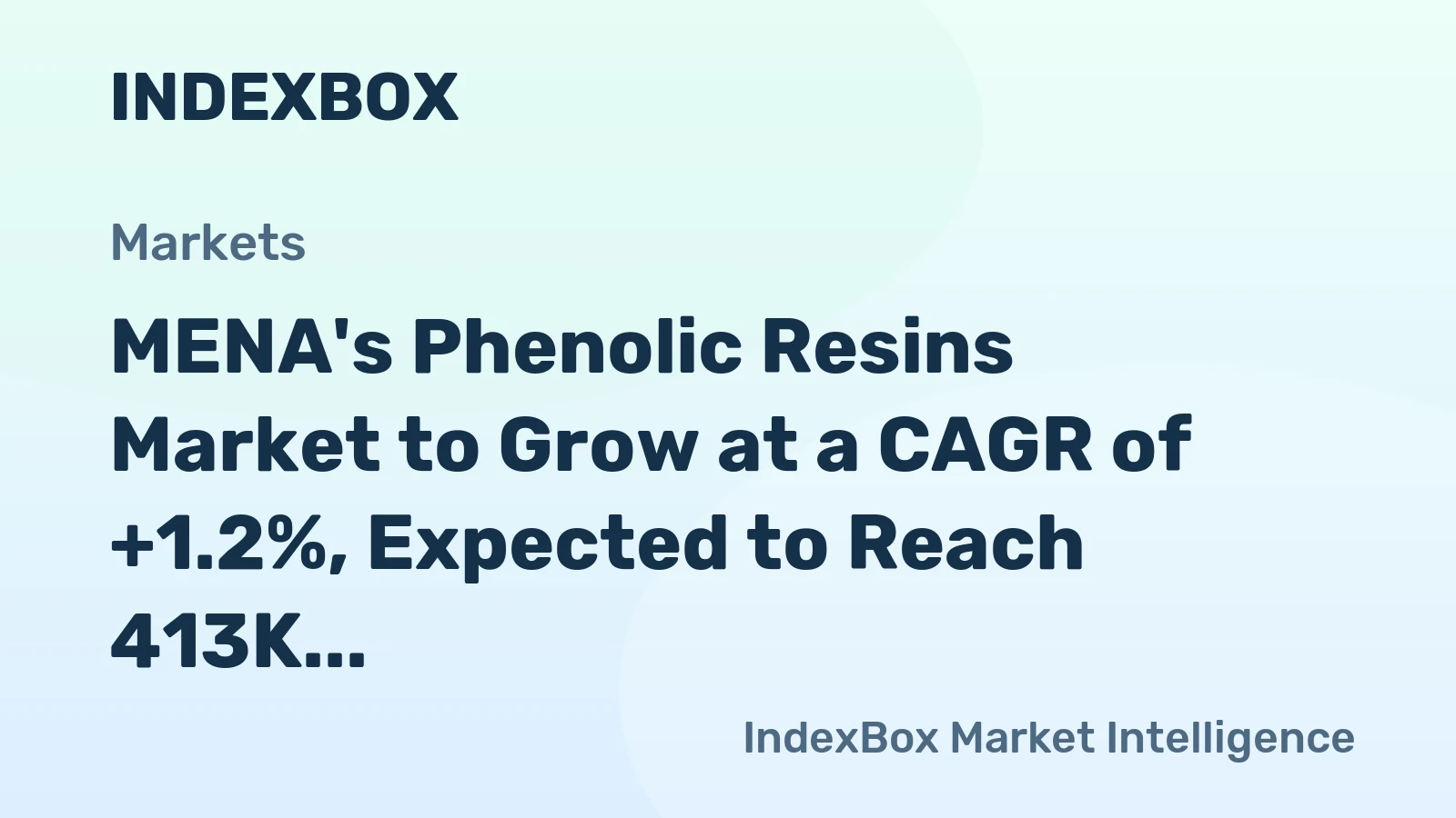 MENA's Phenolic Resins Market to Grow at a CAGR of +1.2%, Expected to Reach 413K Tons by 2035